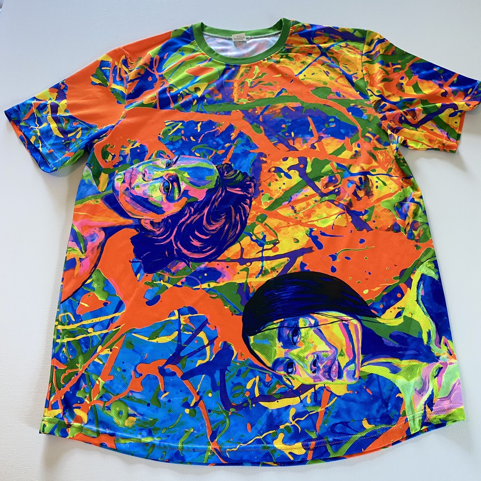 Fluorescent AOFMOKA Neon Glow Blacklight RAVE SHIRT X… - Gem