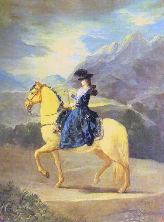 Oil Equestrian-Portrait-of-Dona-Maria-Yeresa-de-Vallabriga-Francisco-De ...