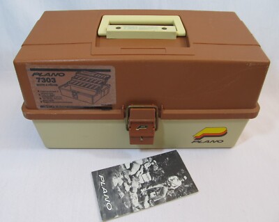 Vintage Plano 7303 Tackle Box w/ Tackle 3 Shelf w/Dividers Made in USA ...