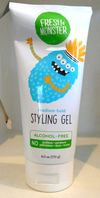 Fresh Monster Kids Hair Styling Gel Medium Hold Alcohol-Free Natural 6 ...