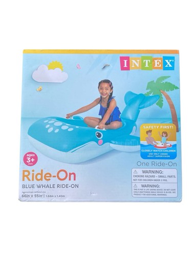 Intex Blue Whale Ride-On Inflatable Pool Float - 66” x 55” - Brand New ...