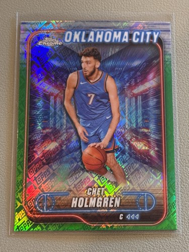 2024-25 Topps Chrome - Chet Holmgren Topps Green Refractor #99 OKC ...