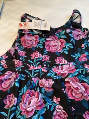 Maxine Of Hollywood Midnight orchid Empire One Piece swim dress Size 18 ...