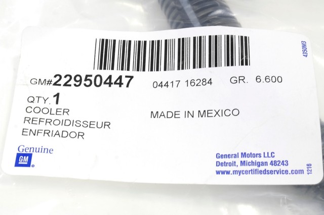 Genuine GM Power Steering Oil Cooler 22950447 for sale online | eBay