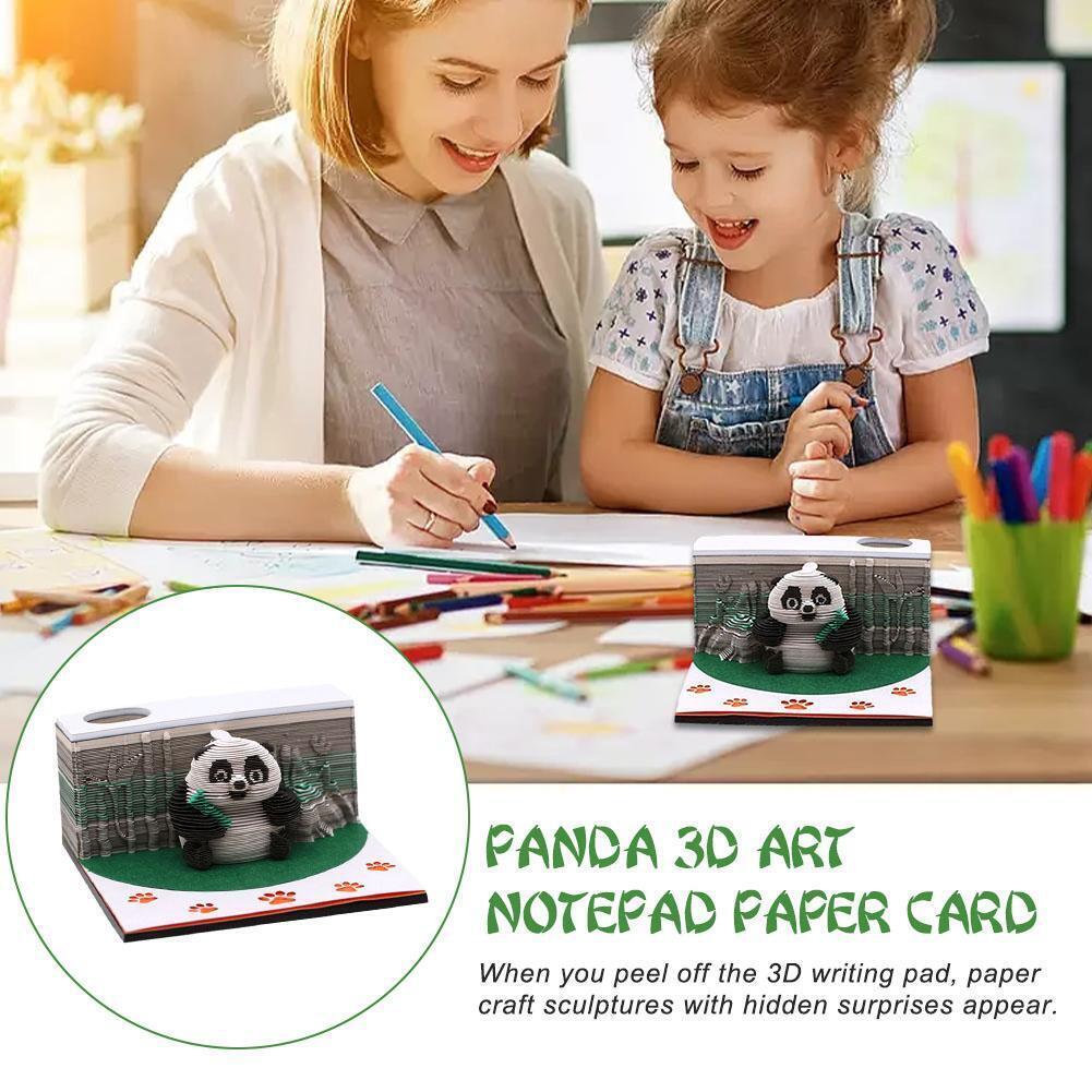 3D Notepad Panda Paper Model Memo Pads Cute Note Paper Sticky Block Pad ...