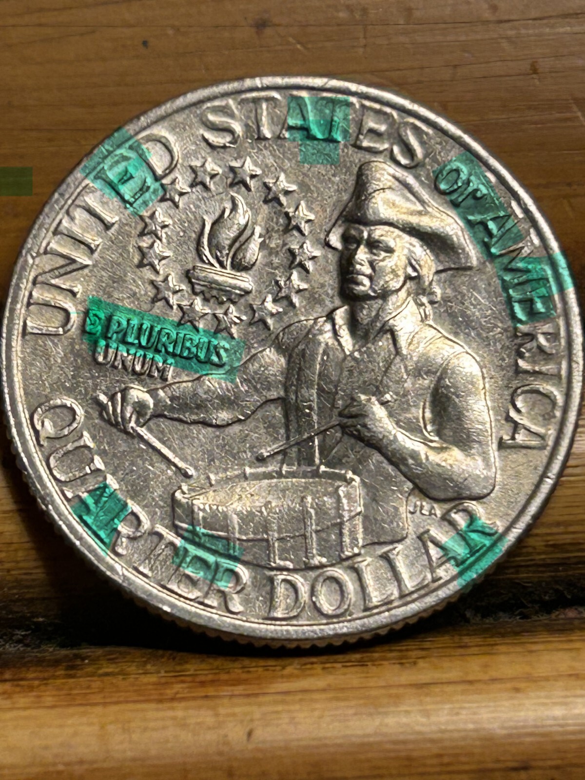 1776-1976 bicentennial quarter no mint mark, Multiple LETTER ERRORS ...