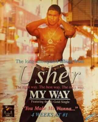 1997 USHER My Way album ORIGINAL (UNFRAMED) magazine PROMO AD 11 x 13 3 ...