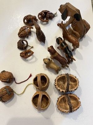 Carved Figures - Walnut Carved