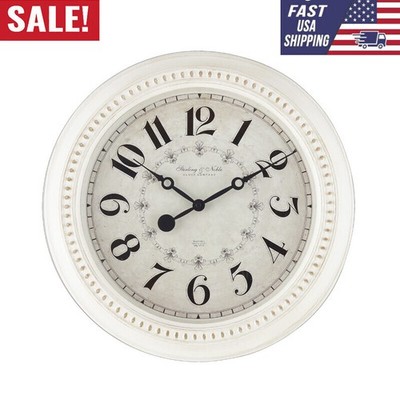 Indoor 15.5" Round Wall Clock Antique French Country Analog Traditional ...