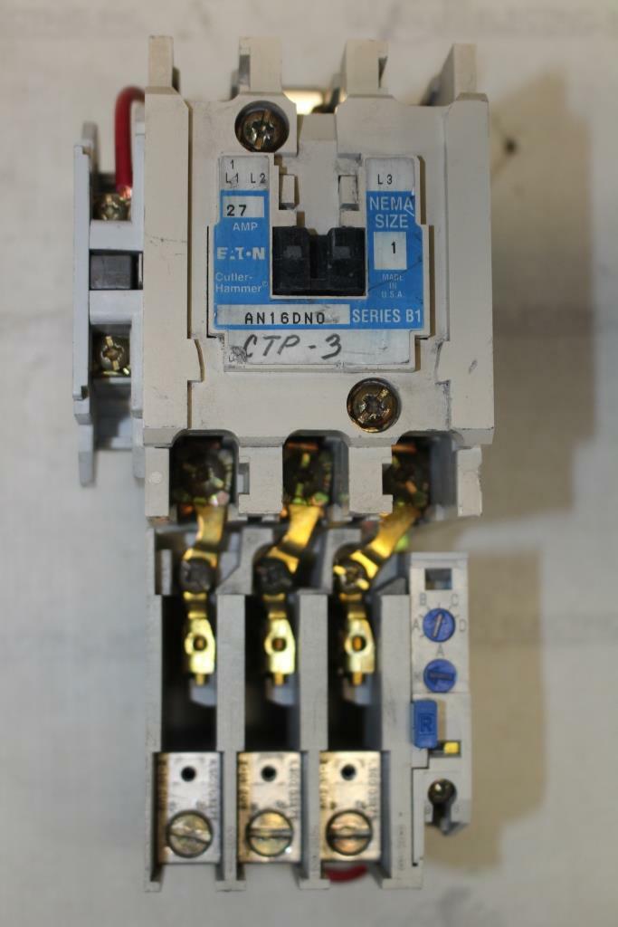 Cutler-Hammer AN16DNO Ser B1 120VAC NEMA Size 1 Motor Control Starter ...