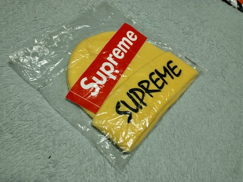 Supreme FTP Yellow Beanie Hat Knit Embroidered Black SUPREME | eBay