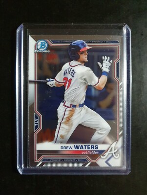 2021 TOPPS CHROME BASEBALL DREW WATERS PROSPECT CARD No.81 ATLANTA ...