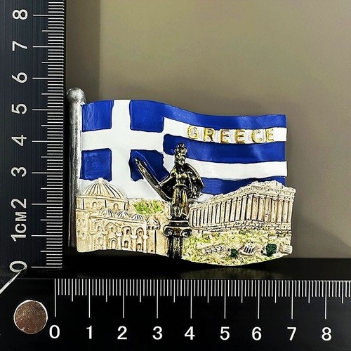 Creative flag of Greece Acropolis Tourist Souvenir 3D Resin Fridge ...