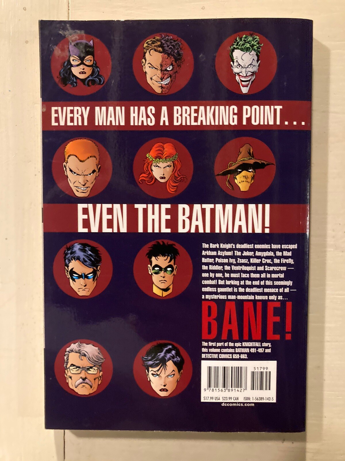 Batman: Knightfall Part One Broken Bat softcover tpb Bane DC Comics ...