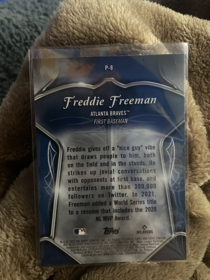 2022 Topps Chrome-FREDDIE FREEMAN-Pinstriped Plaques Card #P-8: Atlanta ...