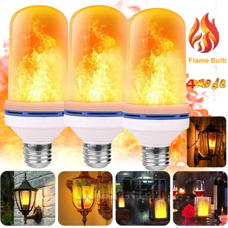 1-3Pack Flickering Bulb LED Flame Light E27 Bulbs Light Bulbs Gas ...