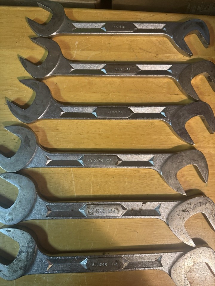 Snap-on Tools 18pc LARGE SAE Four Way Angle Open End Wrench Set 3/8-1-1 ...