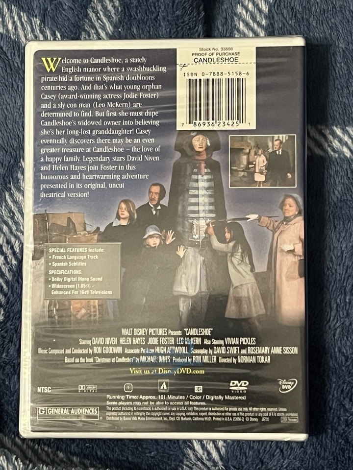 Candleshoe - David Niven Helen Hayes Jodie Foster - rare Disney DVD new ...