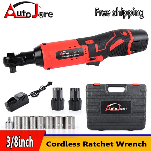 3/8" Electric Ratchet Wrench Cordless Ratcheting set Li-Ion battery ...