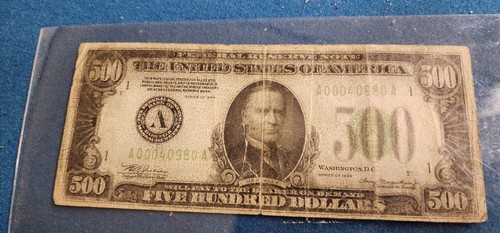 1934 500 Dollar Federal Reserve Note Boston | eBay