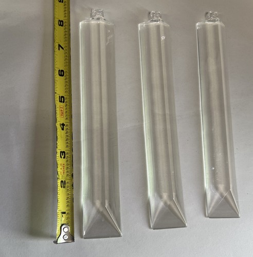 3 Pc. Acrylic Lucite Vintage 8"-inch Chandelier Triangle Prisms Beveled ...