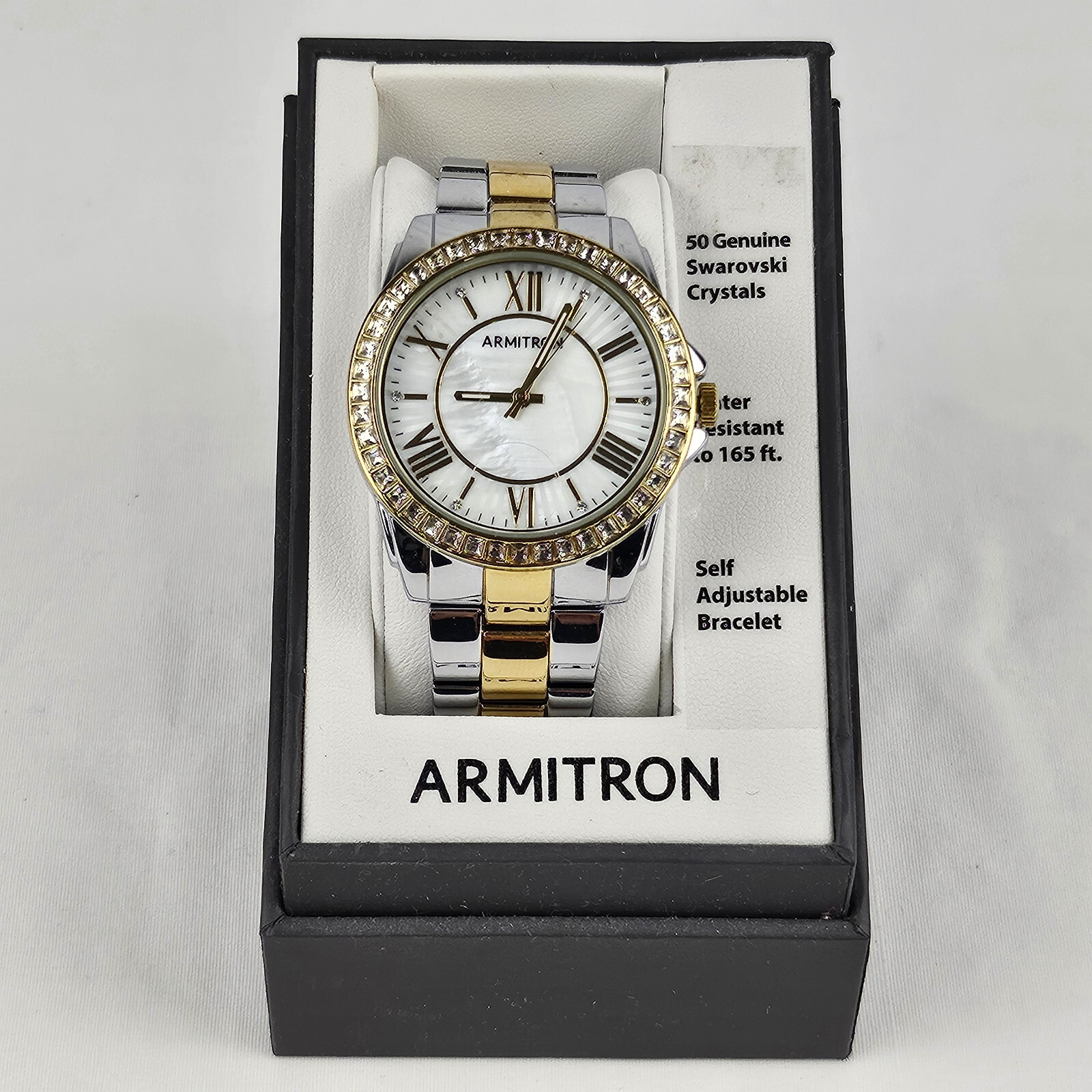 Armitron Women's Two-Tone Swarovski Crystal - Mother of Pearl Watch 75 ...