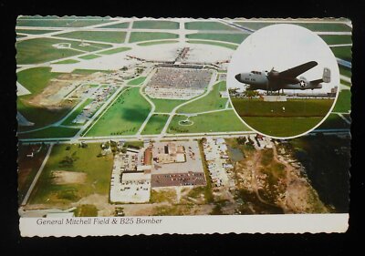 1970s? Aerial View General Mitchell Field Airport B25 Bomber Milwaukee ...