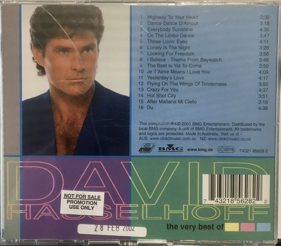 DAVID HASSELHOFF The Very Best Of CD Rare Promo | eBay