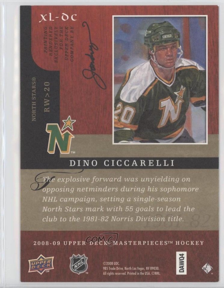 2008-09 Upper Deck Masterpieces XL Box Topper Jumbos Dino Ciccarelli # ...