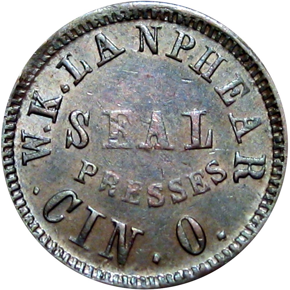 1864 Cincinnati Ohio Civil War Token W K Lanphear Seal Presses | eBay