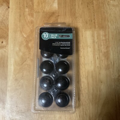 Liberty 10 value pack 1 1/4" (32mm) Top Ring Round Knob Venetian Bronze ...