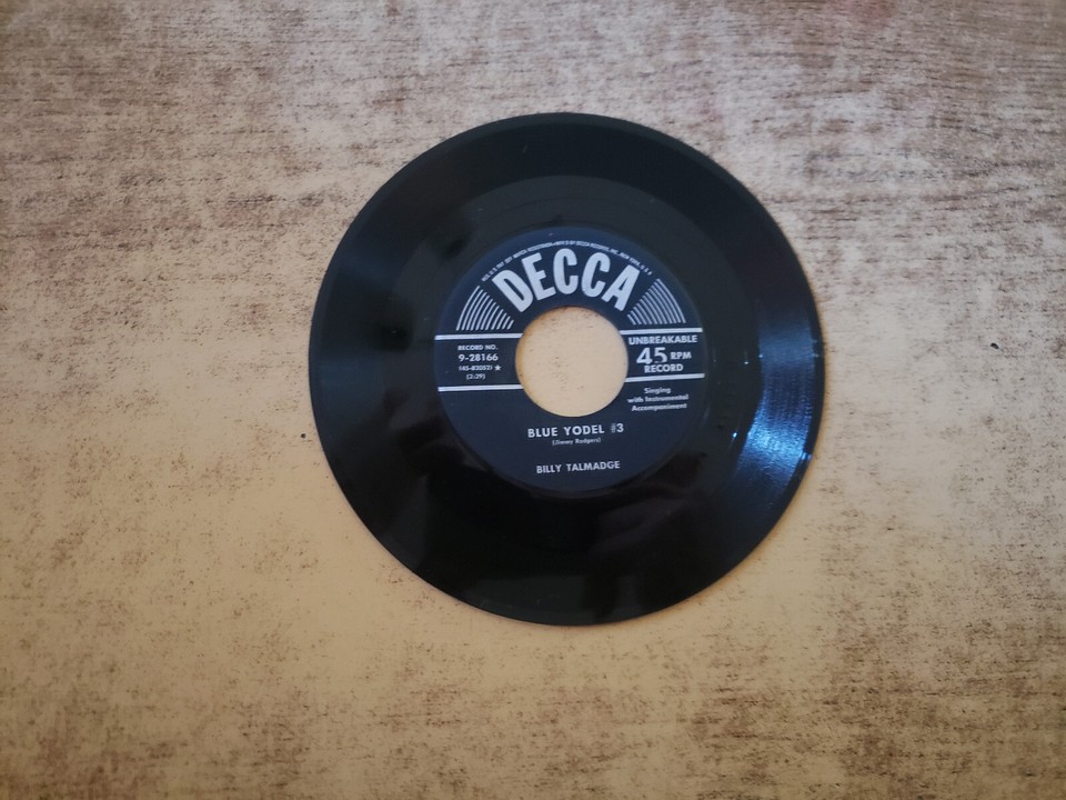 MEGARARE 1950s MINT-EXC Billy Talmadge Blue Monday Blues/BLUE YODEL#3 ...