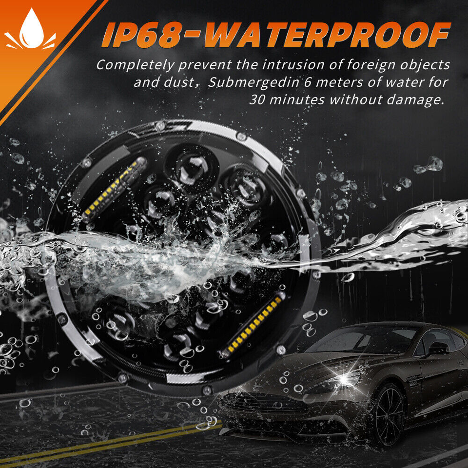 For Hummer H3 H3T 05-10 7" INCH Halo Led Headlight DRL & 4" Fog Lights ...