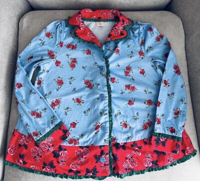 Matilda Jane Long sleeves blue red floral Pajama top Choose Your Path ...