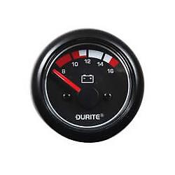 Durite 12V Illuminated Marine Battery Condition Volt Meter 52mm Gauge 0 ...