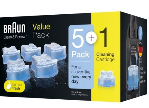Braun CCR 5+1 Clean and Renew Cartridge Lemon fresh Original for serise ...