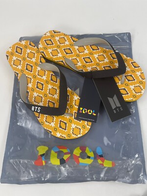 BTS Idol Sandals Size 8 Bangtan Boys Beach Pool Flip Flops Yellow ...