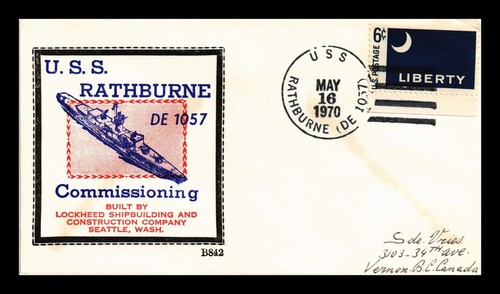 US COVER USS RATHBURNE DE-1057 NAVAL CANCEL COMMISSIONING | eBay
