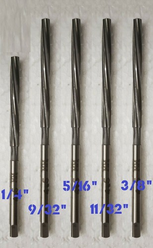 HSS Valve Stem Guide Reamers Set of 5 Pcs - 1/4" - 9/32" - 5/16" - 11/ ...