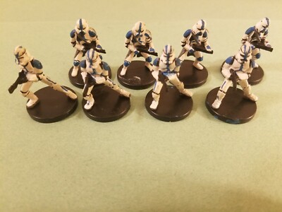 Star Wars Miniatures Custom Lot Repaint Clone Squad Blue/501st x7 ...