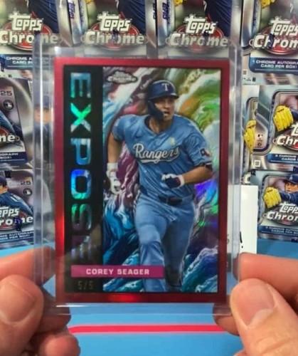 2025 Topps Chrome Corey Seager Expose Red Refractor 5/5 Case Hit 1: ...