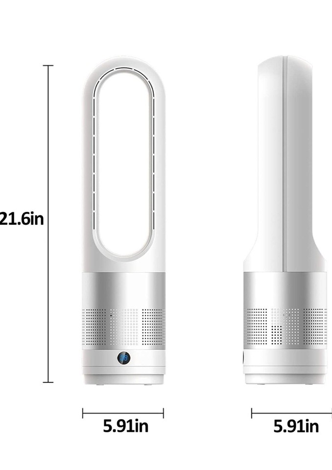 Bladeless Cooling Fan, 22 inch Tower Fan, 80° Oscillating Pedestal Fan ...