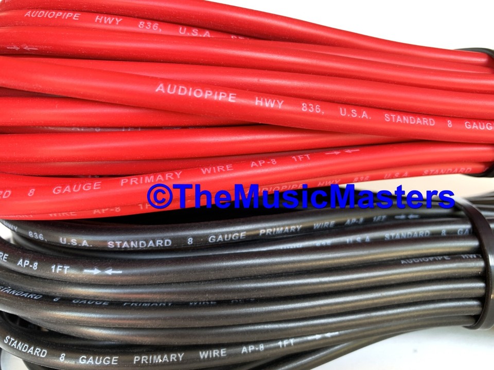 8 Gauge 10ft each Red Black Auto PRIMARY WIRE 12V Auto Wiring Car Power ...