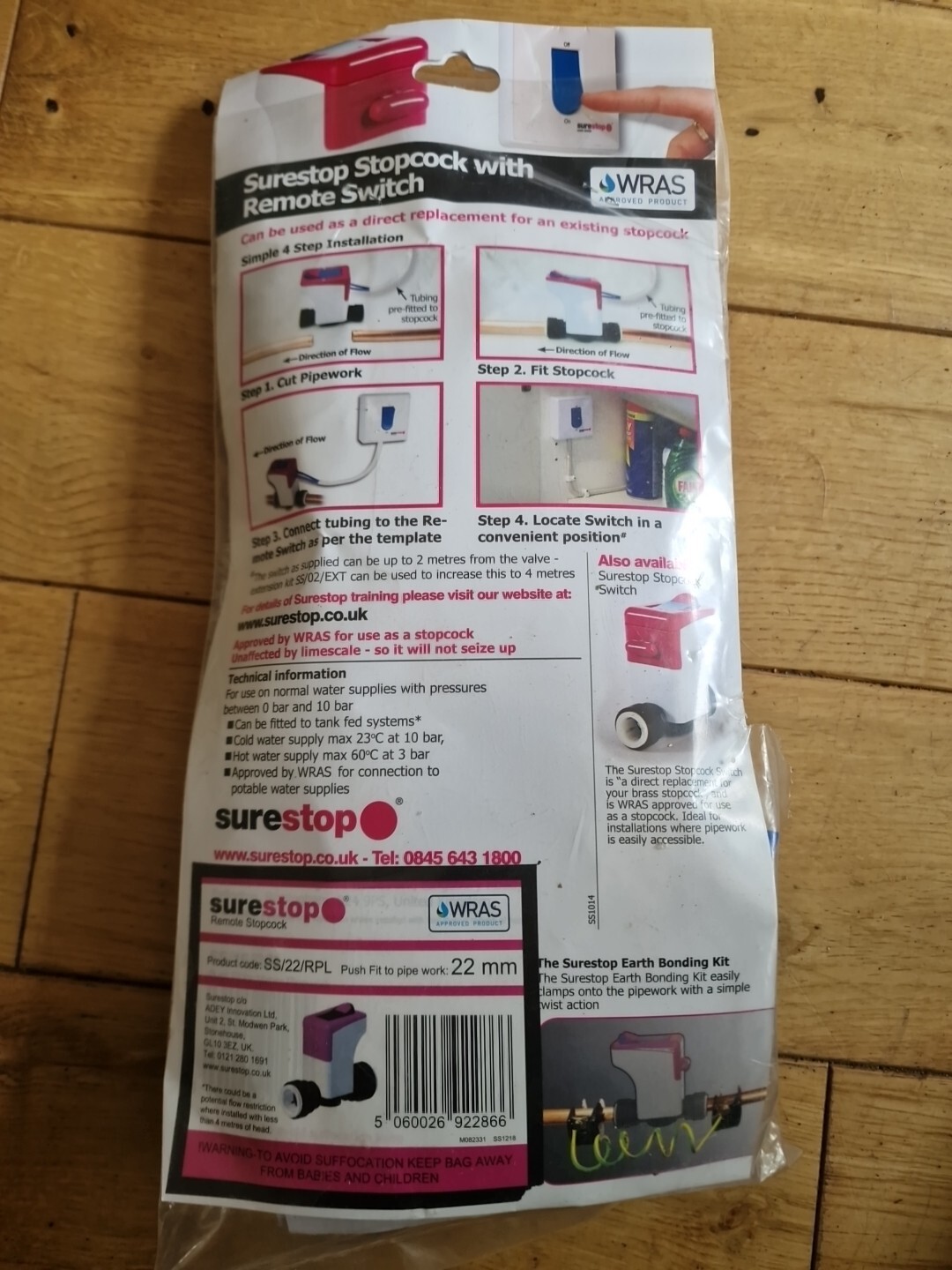 Surestop SS/22/RPL Stopcock with Remote Switch - White for sale online ...