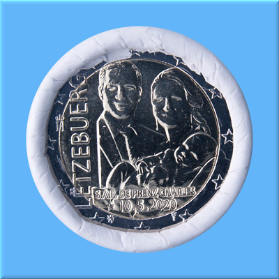 2 Euro Rolle - Münzrolle - Luxemburg 2020 - Geburt von Prinz Charles ...