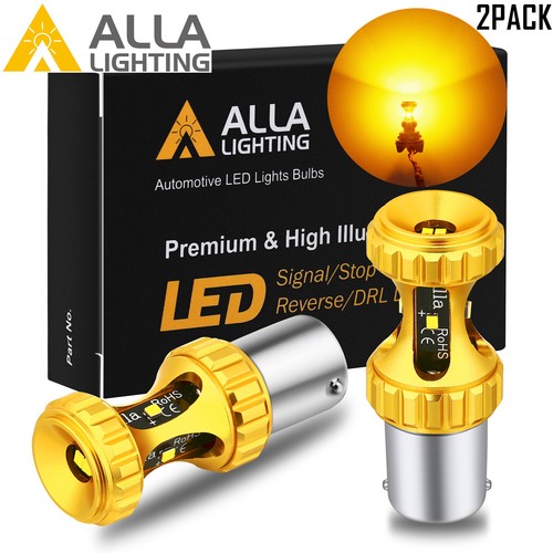 Alla 2357A LED Amber Front Turn Signal Light Bulb LH RH Pair Set of 2 ...