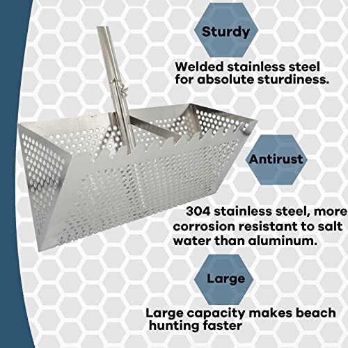 Sand Fleas Rake Stainless Steel Sand Sifter Detachable 47 Inches Long ...