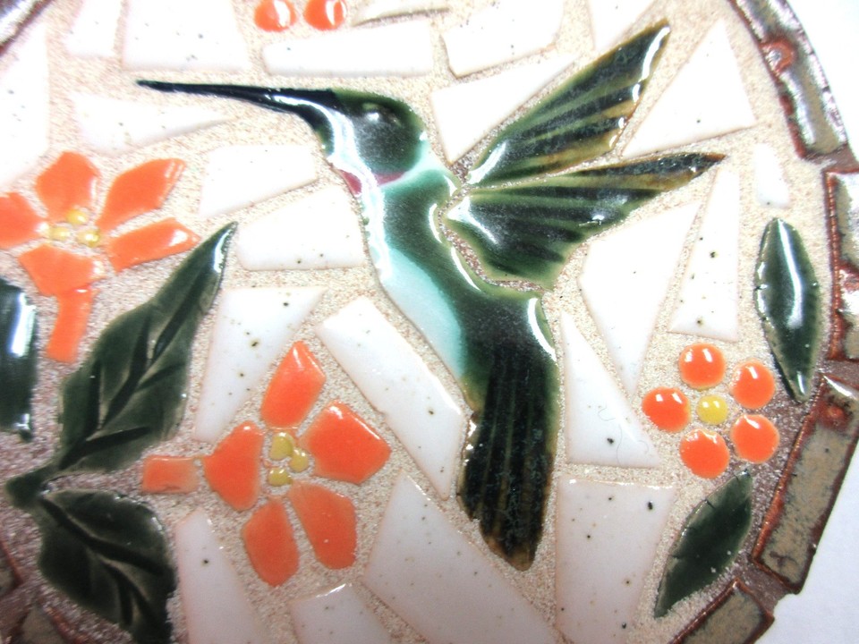 Hummingbird Mosaic Coaster, Mosaic Art Handmade Ceramic Tile Trivets ...