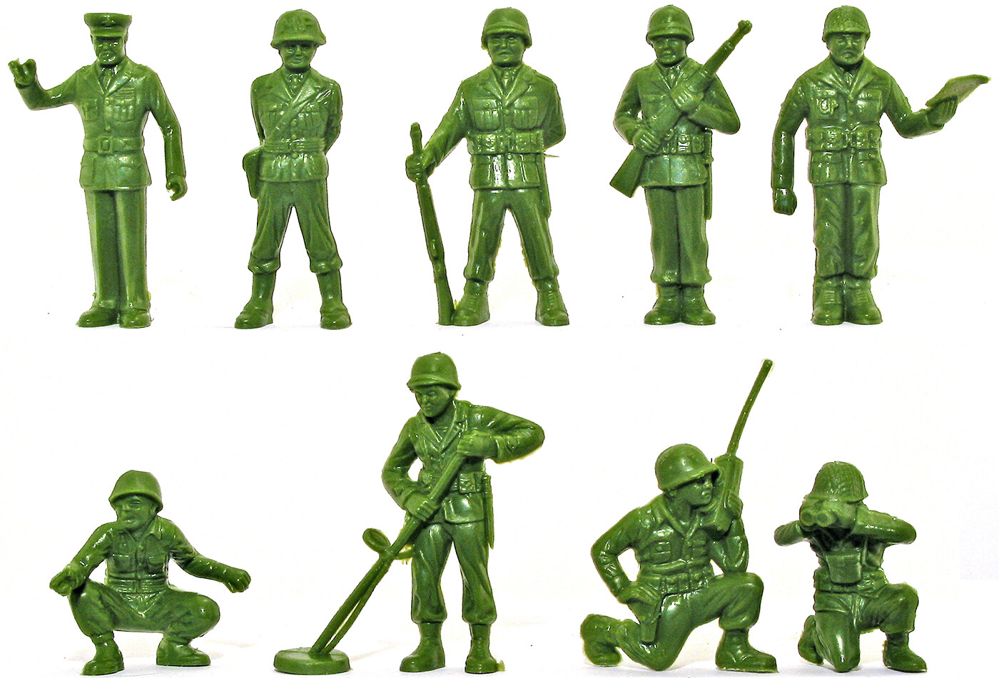 Marx Recast 60mm U.S. Infantry - 25 in 9 poses - plastic toy soldiers ...