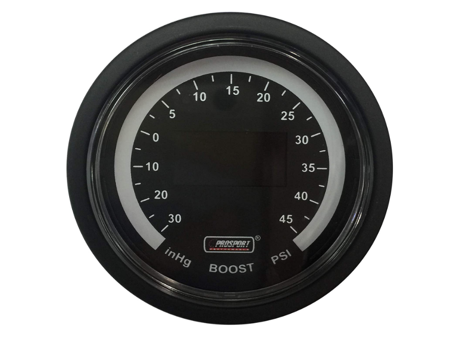 Prosport Wideband Air Fuel Ratio AND Boost Gauge 52mm (2 1/16") White ...